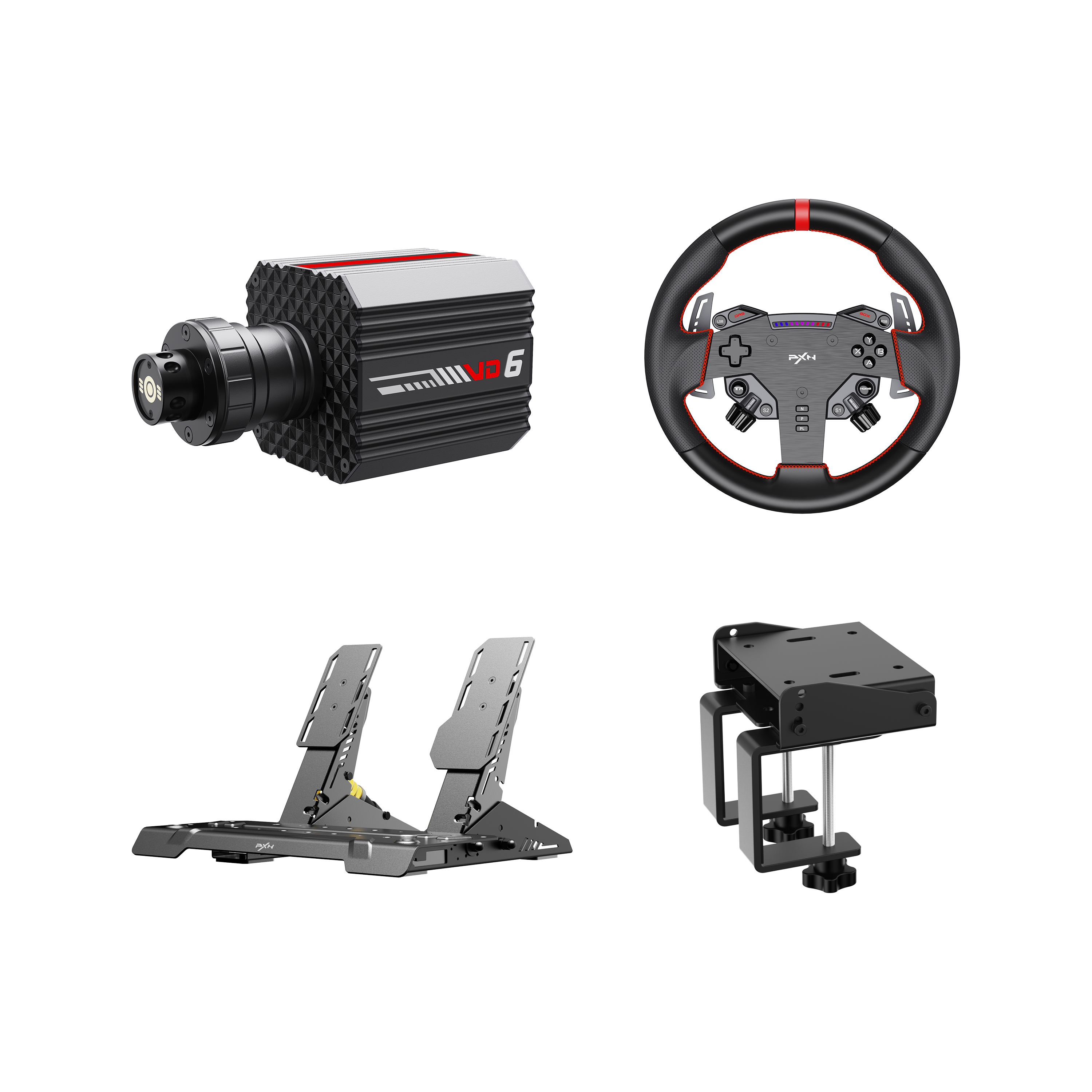 PXN VD6+W AS Bundle – 6 Nm Direct‑Drive Base with Wheel & Dual Pedals ...