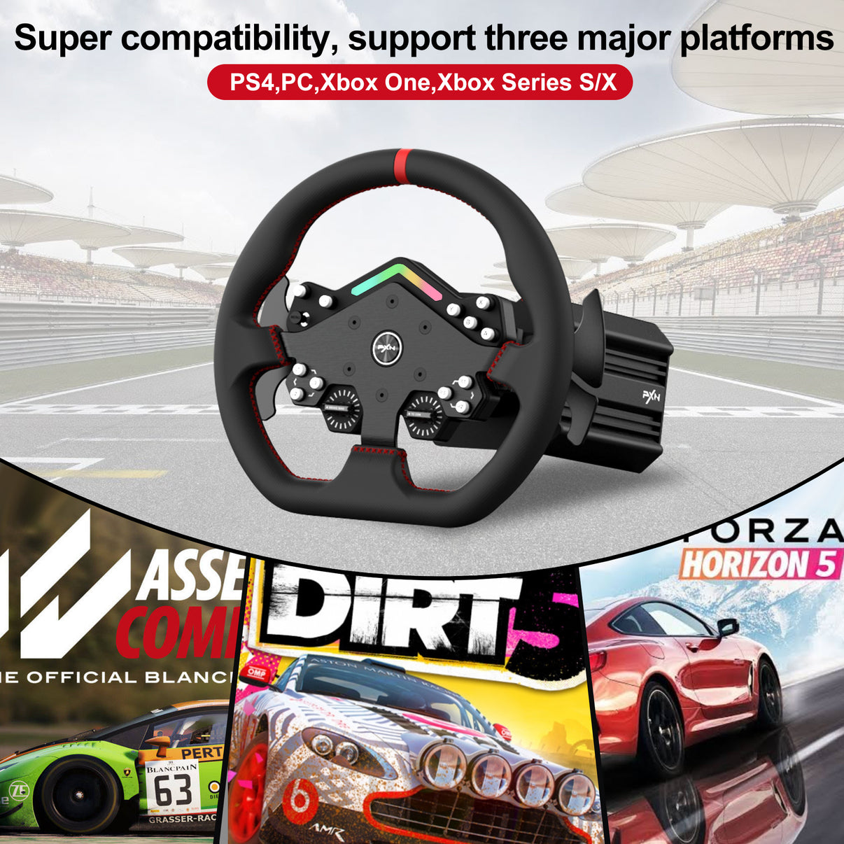 PXN V12 Lite – 6 Nm Direct‑Drive Wheel Bundle with Pedals – PXN Official